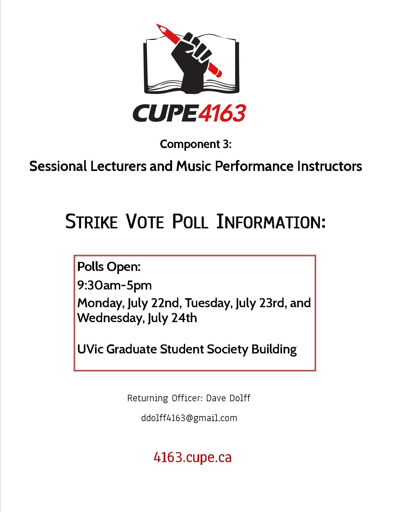 Strike Vote Poll Information! - CUPE 4163